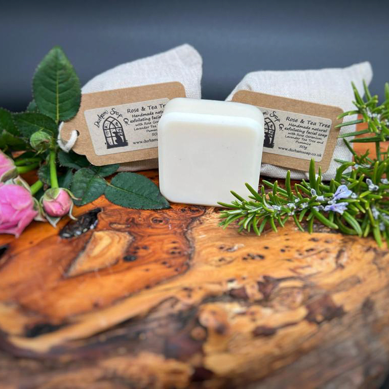 Facial Cleansing Bar - Rose Tea Tree & Pumice 50g bar - Durham Soap Company